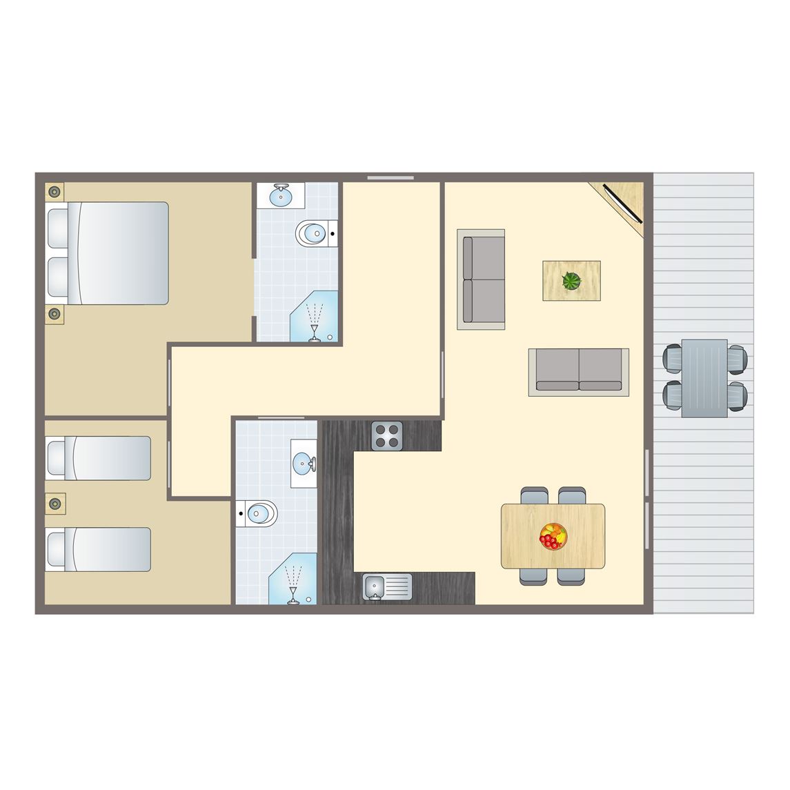 4-person lodge - Rainbow Lodge 4C2 on Piperdam